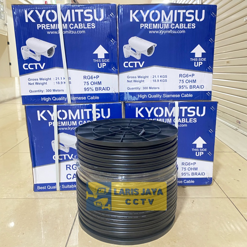 Jual Kabel CCTV Kyomitsu Coaxial RG6 + Power 300m Original | Shopee Indonesia