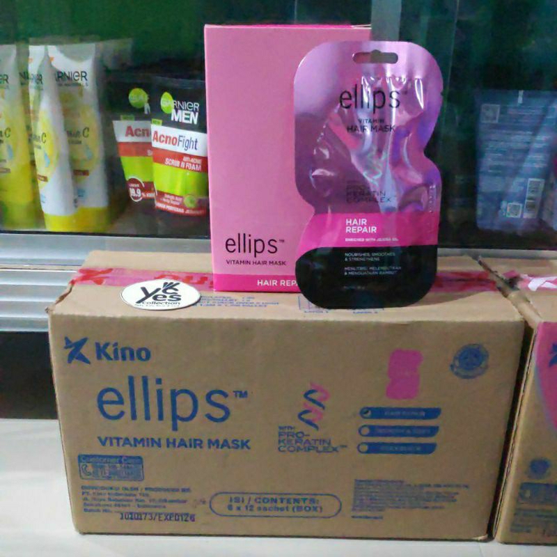 Jual Ellips Vitamin Hair Mask 1 Box isi 12 Sachet Hair Treatment ...