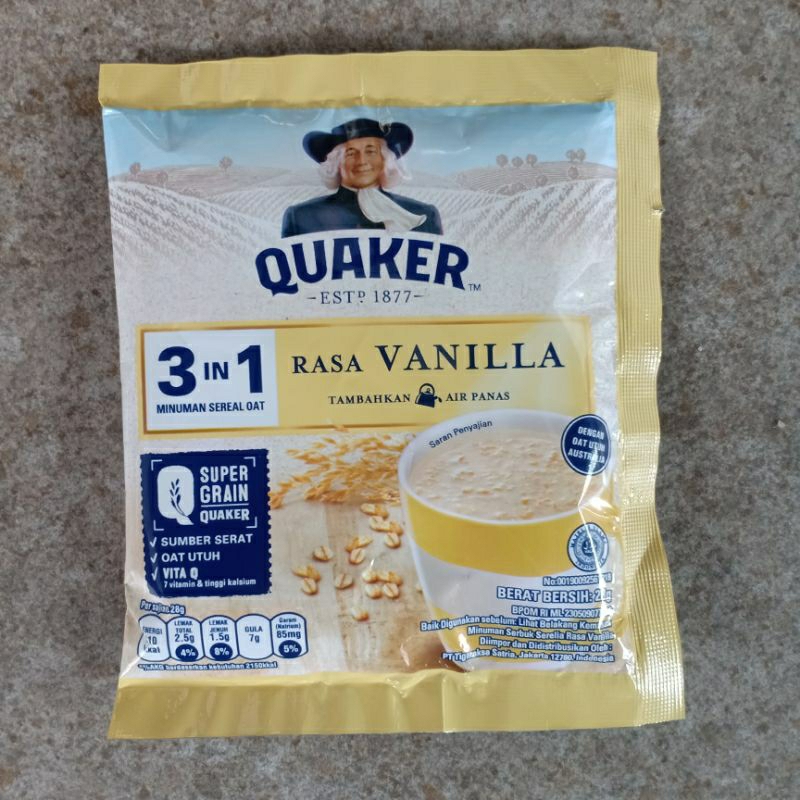 Jual Quaker 3 in 1 Sachet 28 gram | Shopee Indonesia