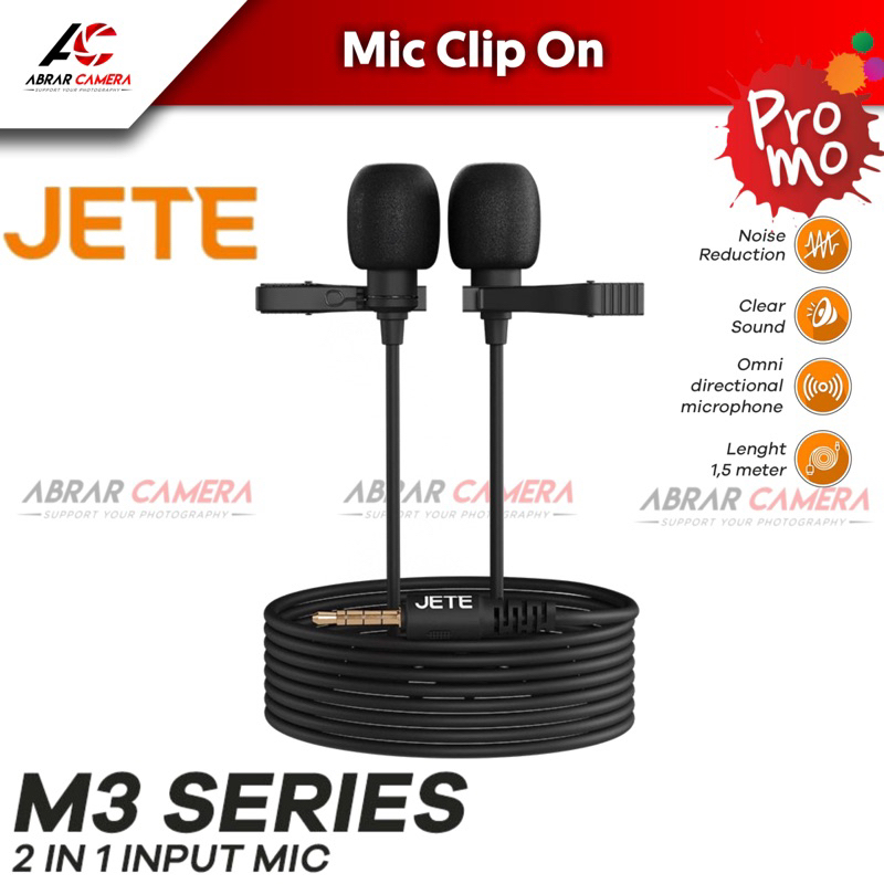 Jual Mic Clip On Hp Kabel Jete Dual Mic M3 Series / Microphone HP ...