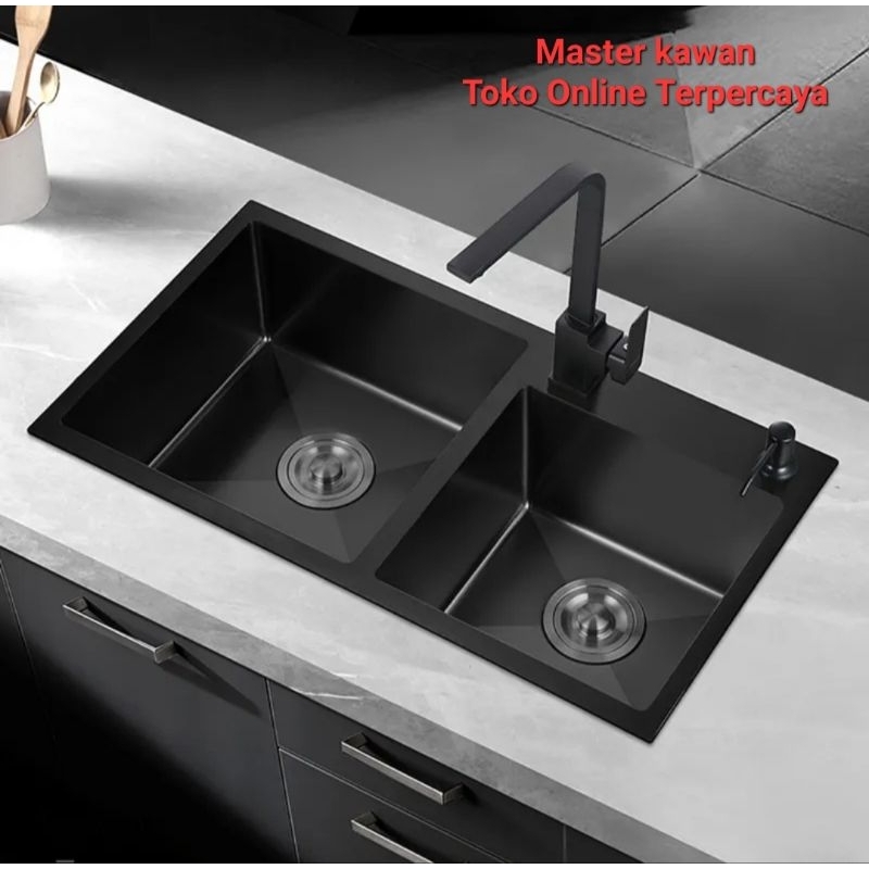 Jual Paket Kitchen Sink Stainless INOBE 8245 HITAM BLACK ORIGINAL /Bak ...