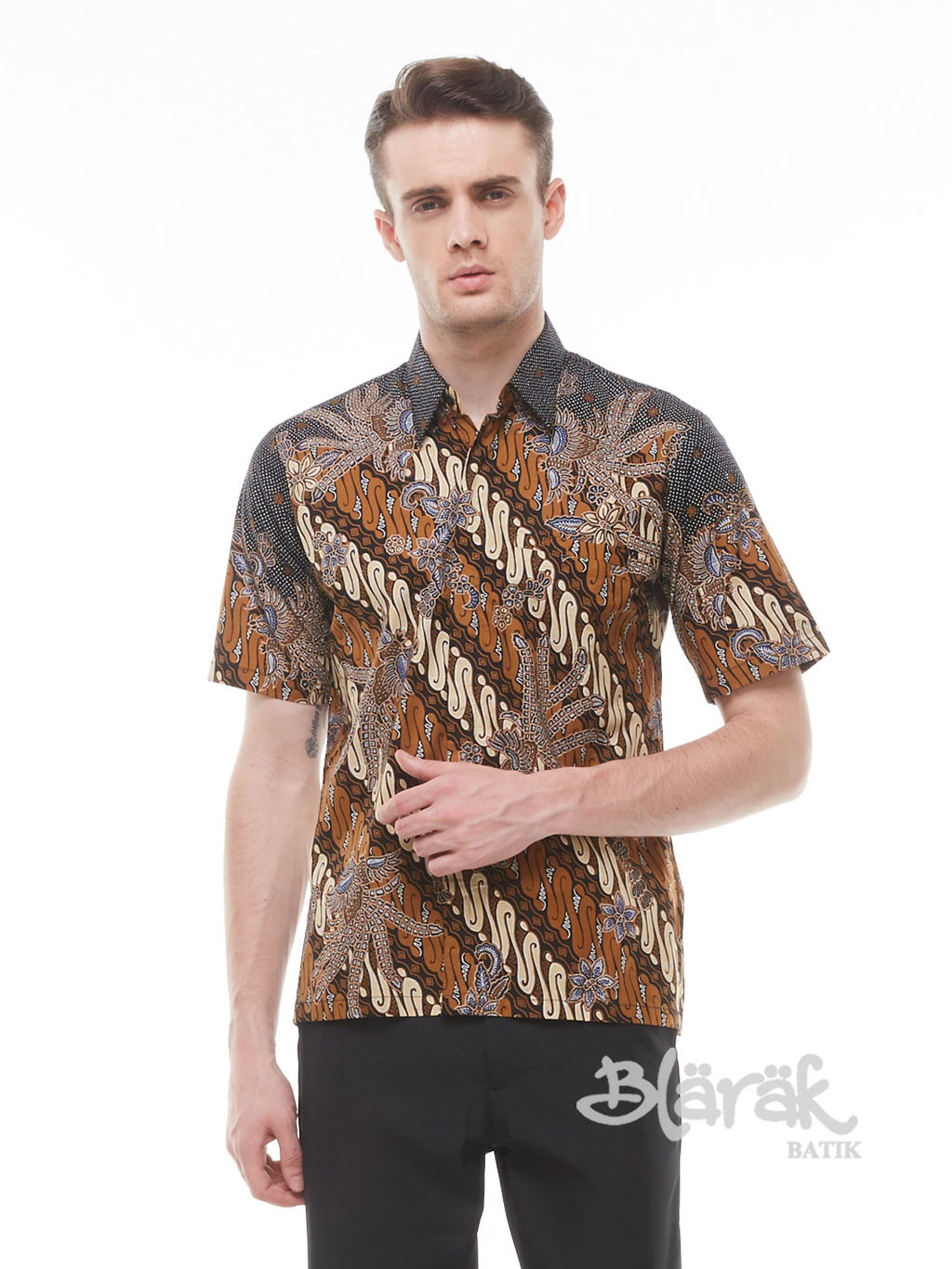 Jual BLARAK - Baju Batik Pria Seno Parang Cokelat | Shopee Indonesia