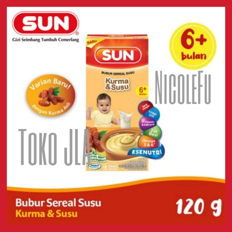 Jual SUN Bubur Sereal Susu 6+ Box 120gr (8 varian rasa) | Shopee Indonesia