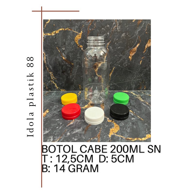 Jual Botol Cabe 200ml SN ( min 25 pc grosir min 100pc ) | Shopee Indonesia