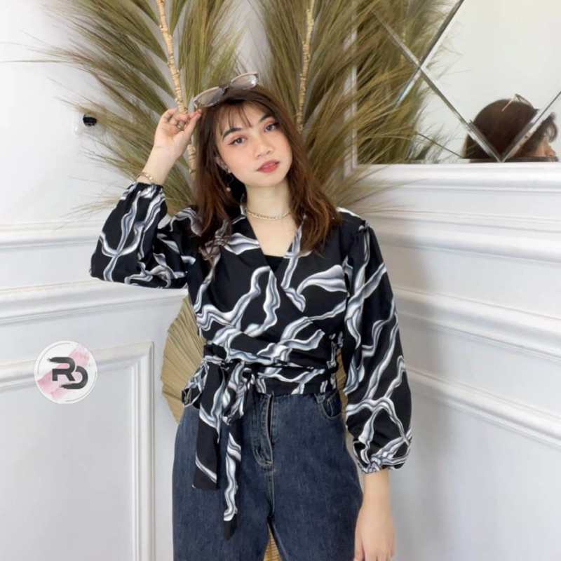 Jual RD FASHION - WRAP TOP / Angelie Wrap Top / Angel Wrap Top / atasan ...