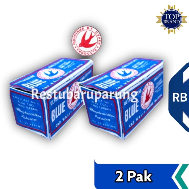 Jual BLAU Blue Kotak Cap Walet 2 Pak x 4 pcs | Shopee Indonesia