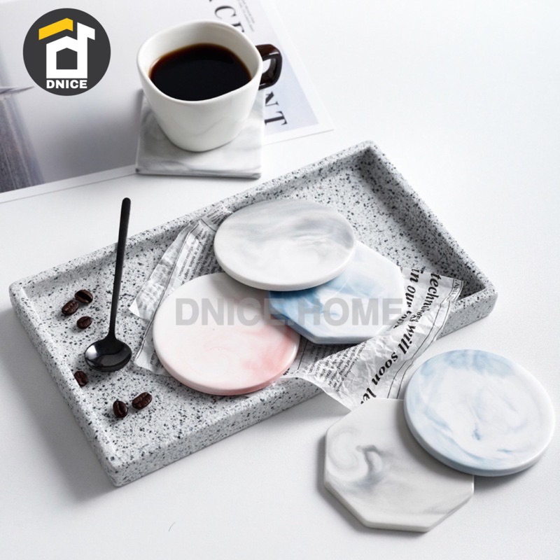 Jual DNICE coaster tatakan gelas ceramic/ alas gelas keramik marble ...