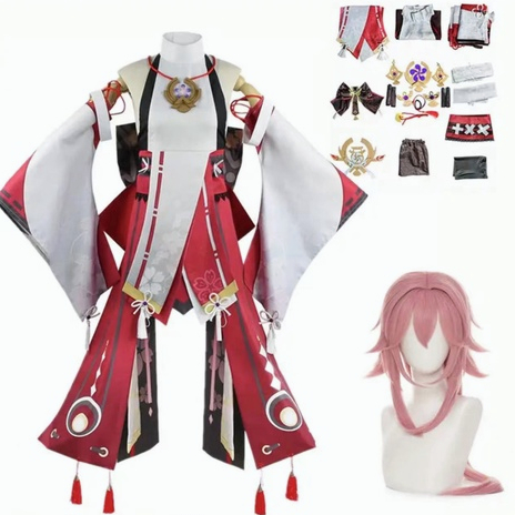 Jual Genshin Impact Cos Yae Miko Raiden General Sexy Backless Kimono ...