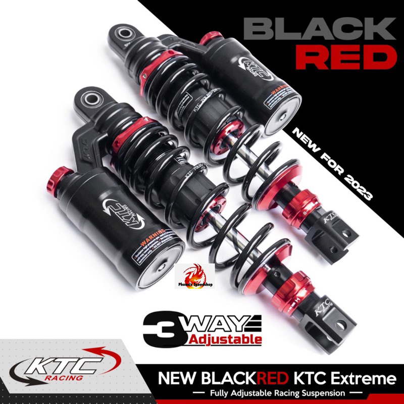 Jual Shockbreaker KTC New Extreme 2023 New Black 305mm, 335mm,350mm, 365mm untuk Aerox, Nmax New ...