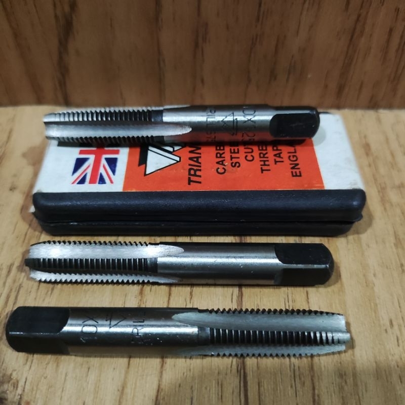 Jual Mata bor hand tap M19 X 1.0 Triangle Original set 3 pcs mata bor ...