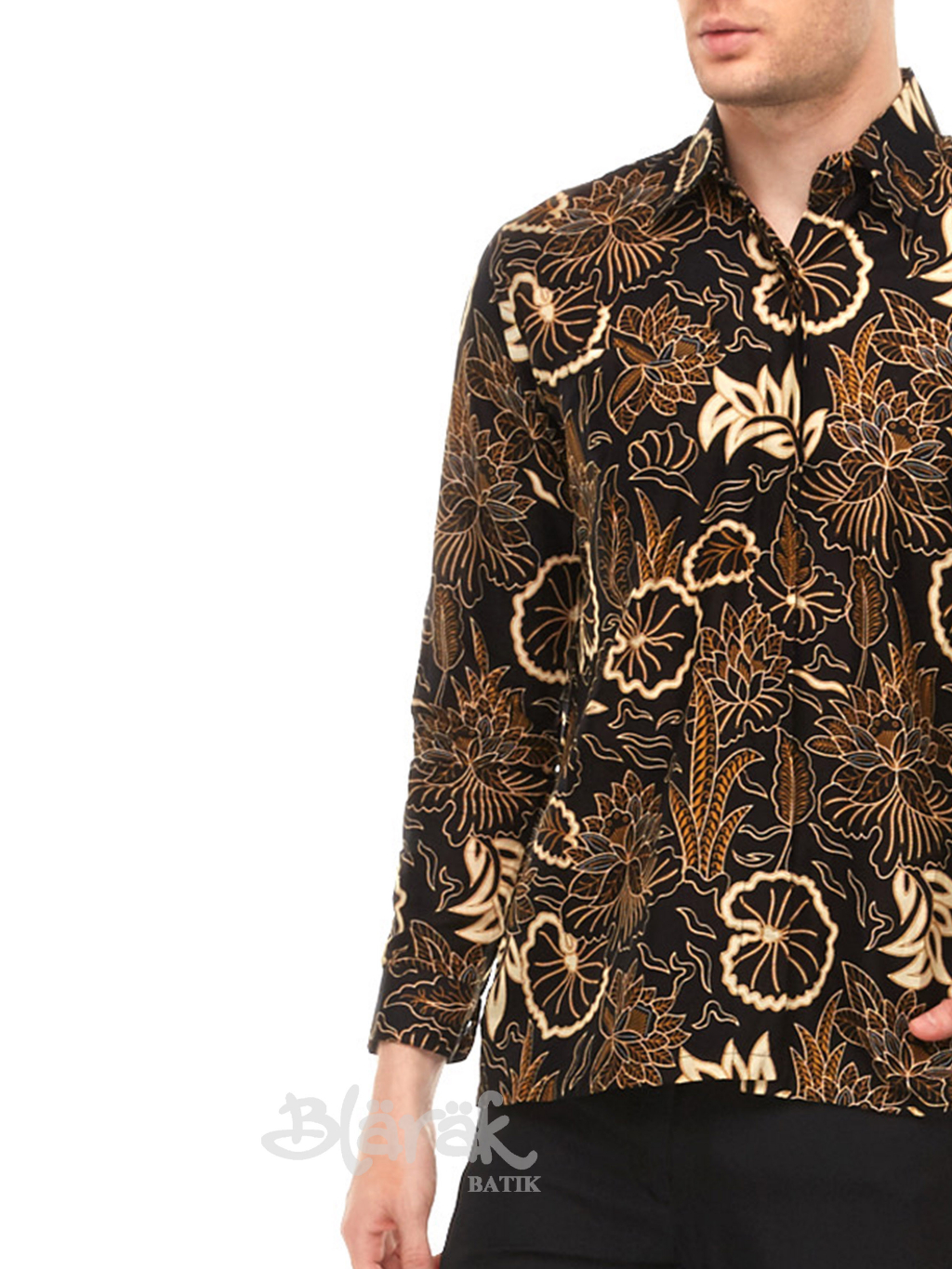 Jual BLARAK - Baju Batik Pria Teratai Hitam | Shopee Indonesia
