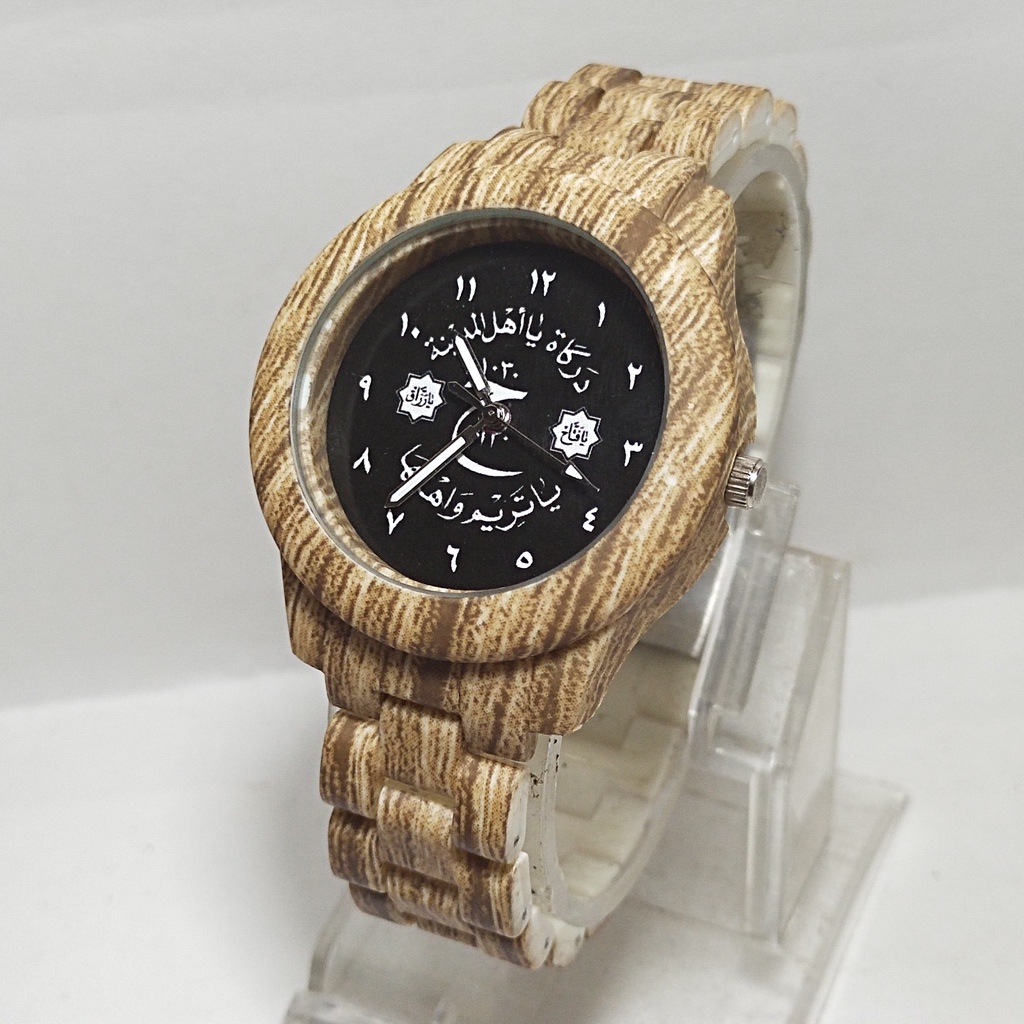 Jual JAM TANGAN MOTIF KAYU TEROMPAH DARKAH BISA REQUEST NAMA/FOTO/LOGO ...