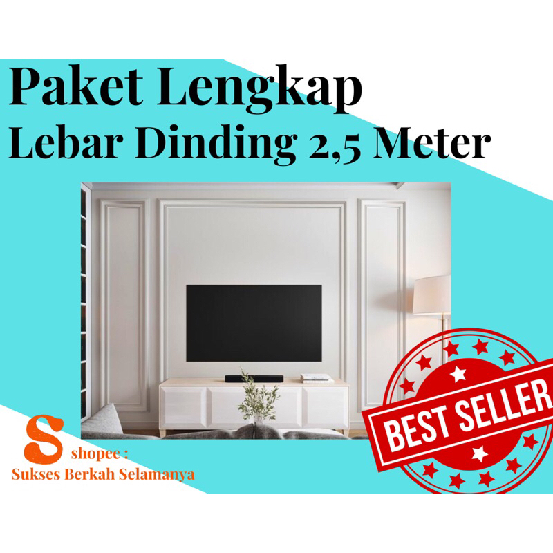 Jual LEBAR DINDING 2,5 Meter wall moulding premium HARGA FULL Dinding ...