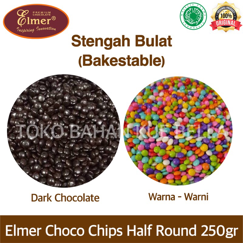 Jual ELMER Choco Chips HR 250gr (REPACK) Coklat Dark / Rainbow ...