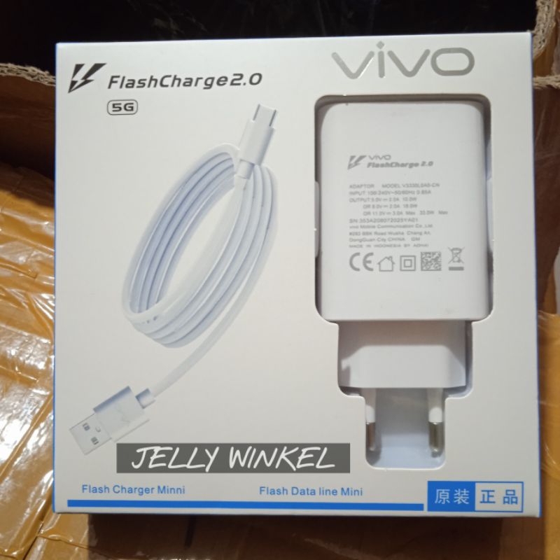 Jual CHARGER VIVO FLASH CHARGE 2.0 INCLUDE KABEL TYPE C FOR VIVO Y ...