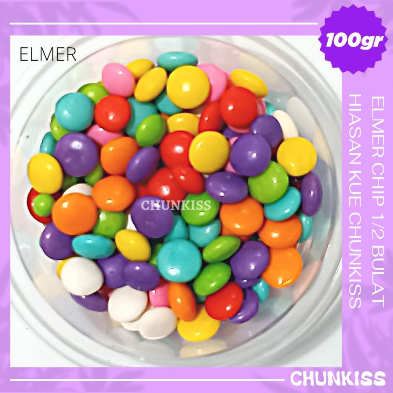 Jual ELMER CHOCOCHIP / CHOCO CHIP BULAT GEPENG RAINBOW - 100 GR ...