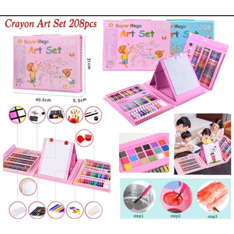 Jual Crayon Anak Set 208 Pcs Alat Menggambar Mengasah Melukis Anak Anak ...