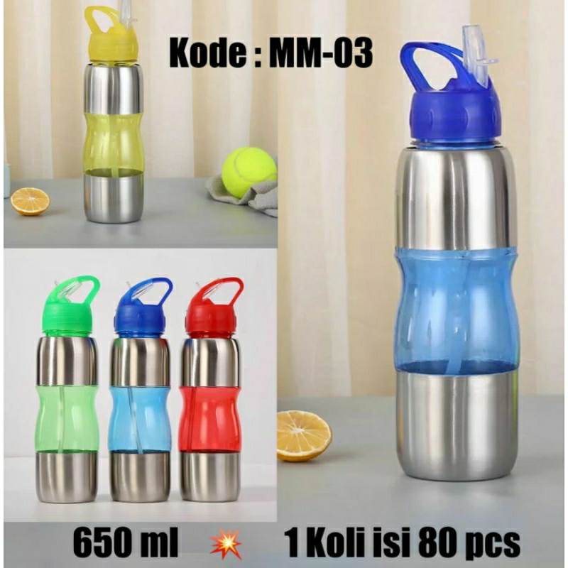 Jual Botol Minum Sedotan kombinasi plastik dan stainless / Botol ...