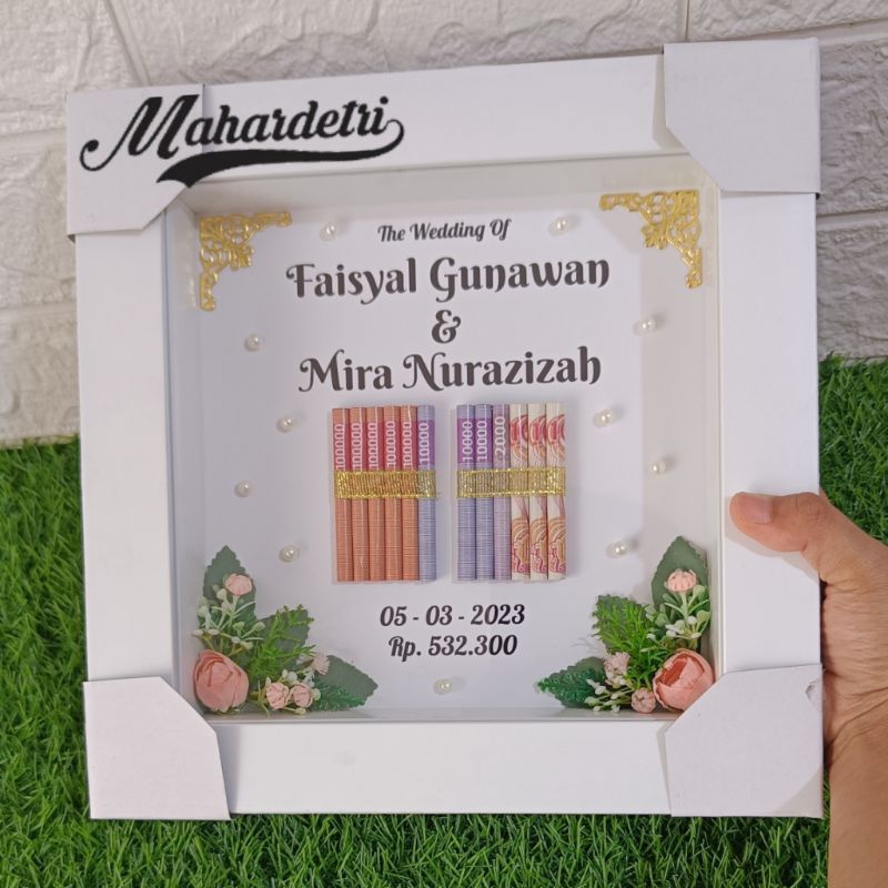 Jual Mahar Uang MINI YASMIN termasuk frame 20x20 cm PROSES CEPAT 1 HARI ...