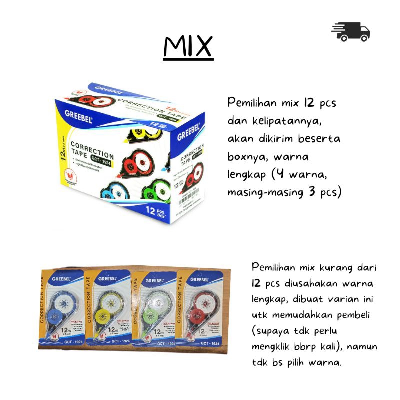 Jual Greebel - Tipe ex Kertas Greebel GCT 1924 | Correction Tape | Tipe ...