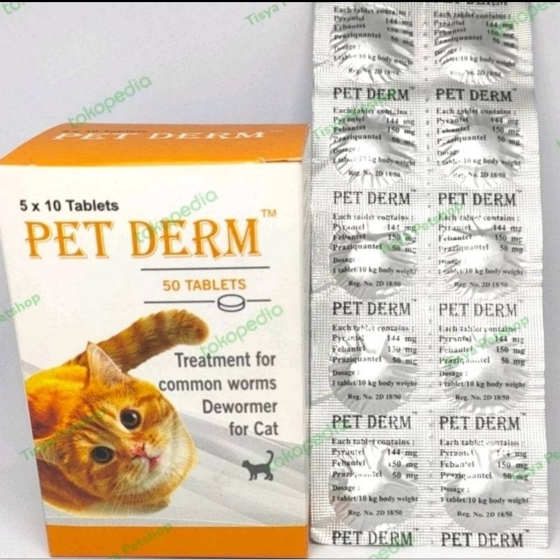 Jual Pet Derm Cat - Obat Cacing Kucing Pet Derm 1 Tablet Sejenis ...