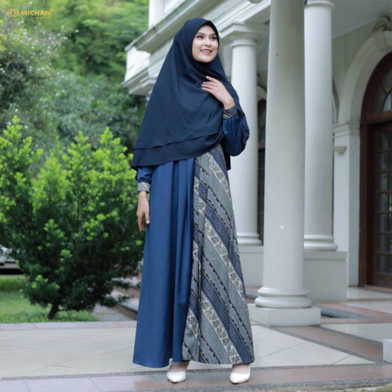 Jual NEW HILYA RAYA BATIK BY MICHAN GAMIS SYARI BATIK CANTIK FORMAL | Shopee Indonesia