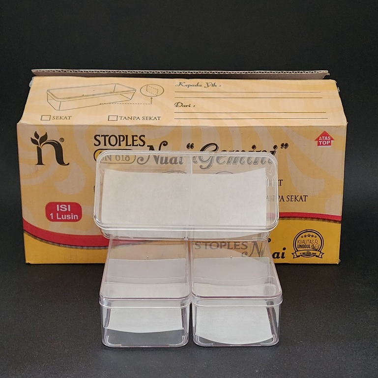 Jual Toples Kue Kering Nuai SN 618 SN618 / Persegi Panjang Sekat 2 - 600 gr | Shopee Indonesia