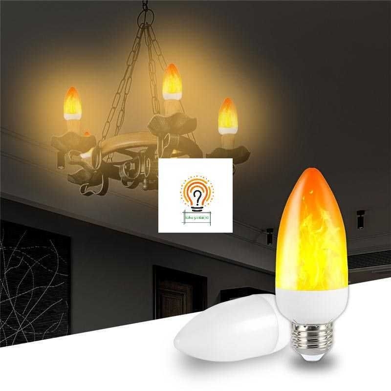 Jual Lampu Api LED Bohlam Lampu Flame LED Candle E27 Warm white Lampu ...