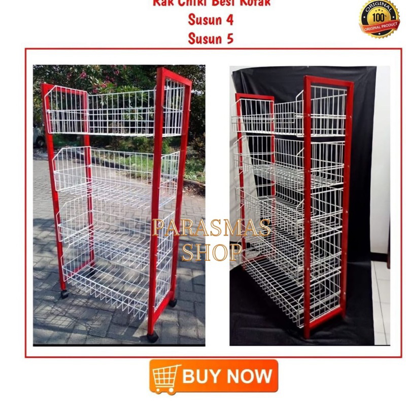 Jual RAK MINI MARKET KOTAK RODA/Rak Chiki Kotak Susun 4 & 5/Keranjang ...
