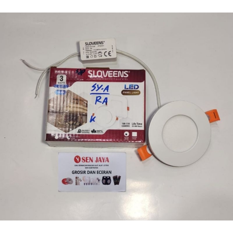 Jual downlight LED panel/LED panel 3watt sloveens color: putih/wham ...