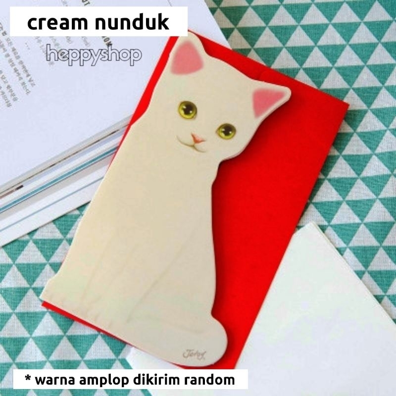 Jual Kartu Ucapan Kucing, Sitting Cat Card, Kartu Ucapan Unik Lucu ...