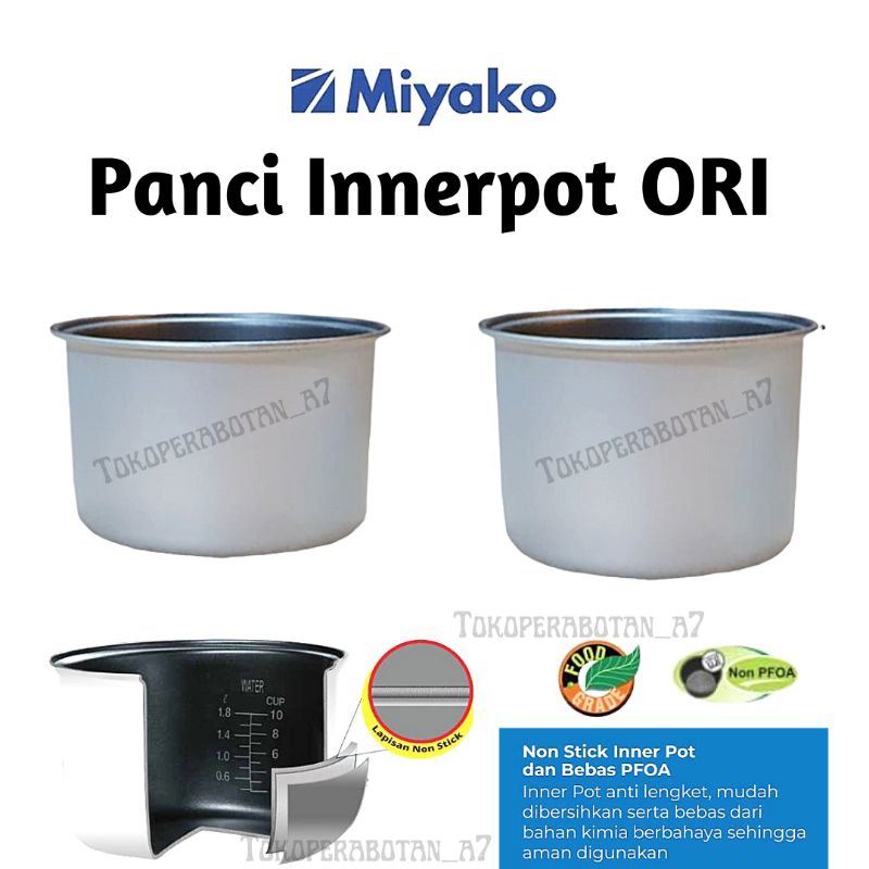 Jual Panci innerpot Magic com Miyako ORI 1.8 liter/Panci loyang magic ...