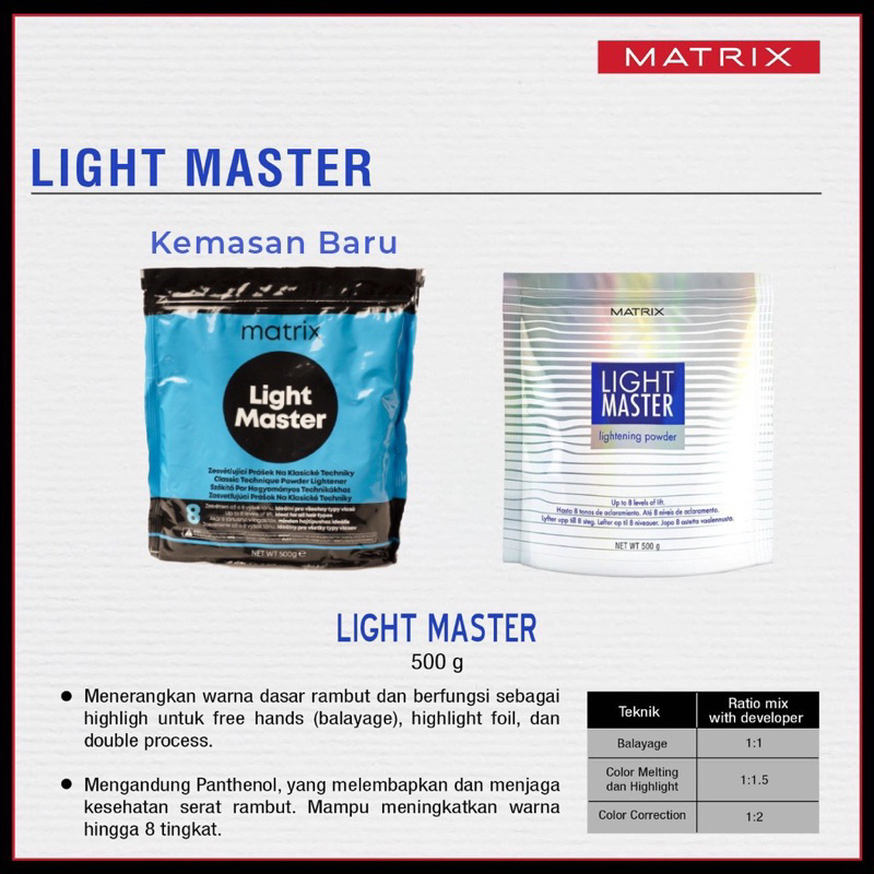 Jual Matrix Light Master Lightening Powder (bleaching) 500 gr | Shopee ...