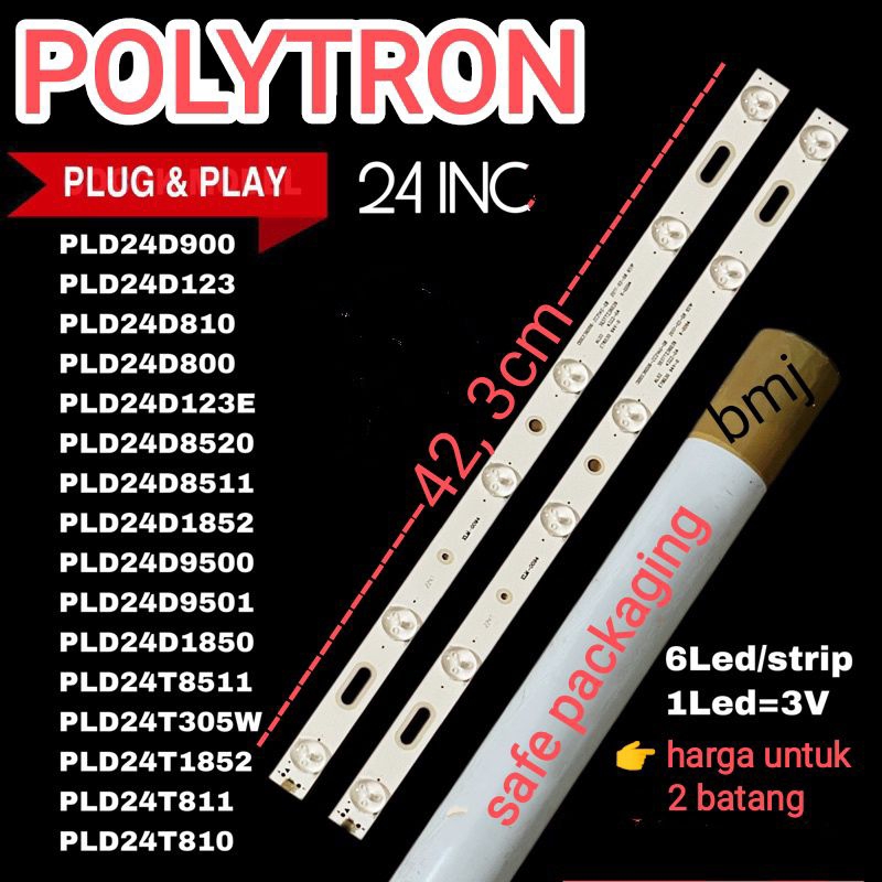 Jual lampu Backlight polytron 24" PLD24T8511 24D8511 24T1852 24D1852 ...