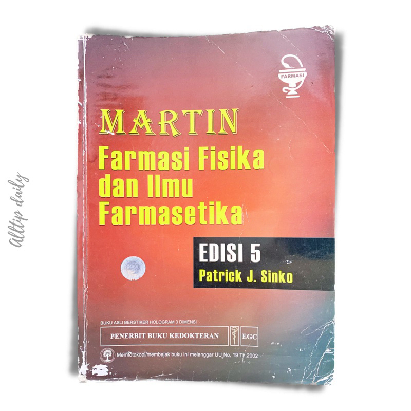 Jual Buku Farmasi - MARTIN Farmasi Fisika dan Ilmu Farmasetika Edisi 5, EGC [ALLTIPDAILY ...