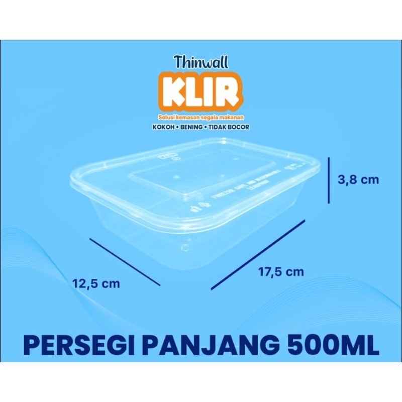 Jual Thinwall / kotak makanan Klir 500ml | Shopee Indonesia