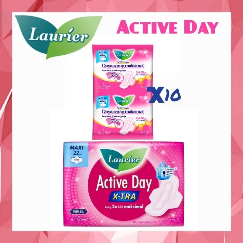 Jual 《OS3》 Laurier Active Day Super Maxi Pas Wings pembalut wanita ...