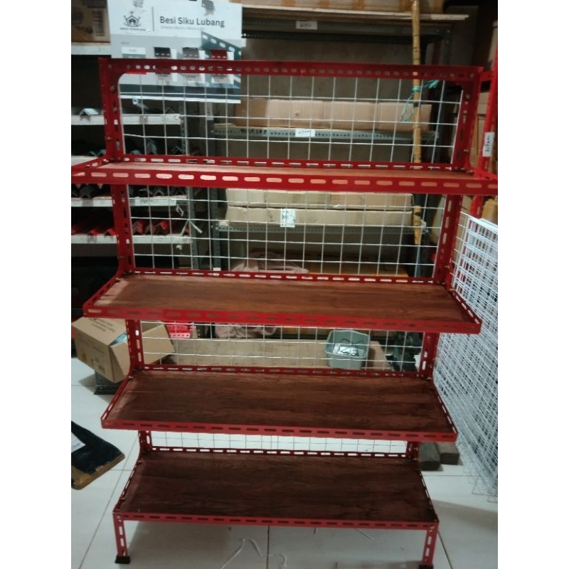 Jual rak gondola minimarket rak besi siku lubang gondola serbaguna ...