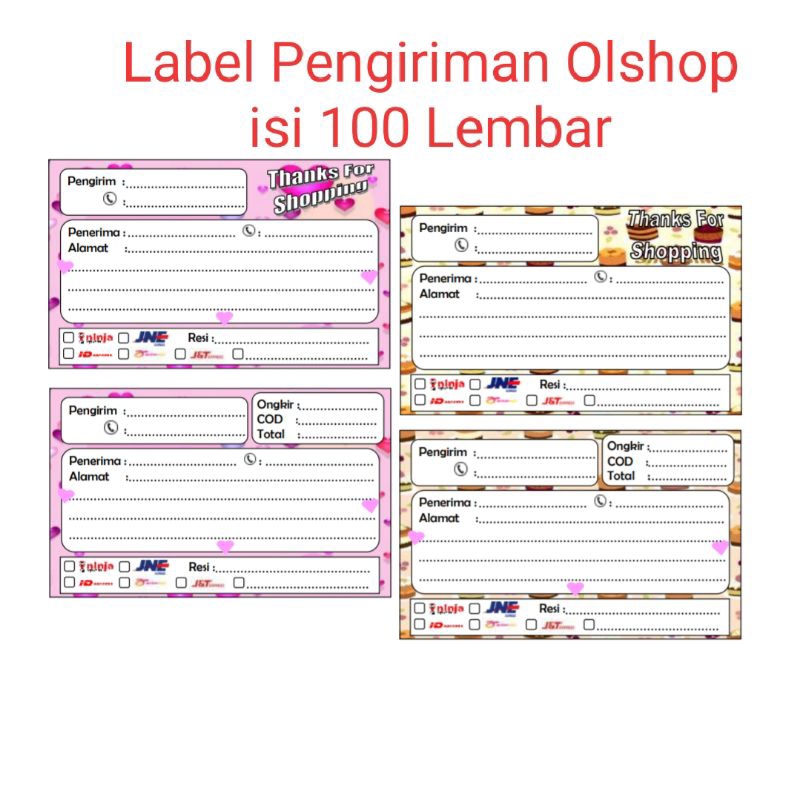 Jual Label Pengiriman Olshop Isi 100 Lembar | Shopee Indonesia