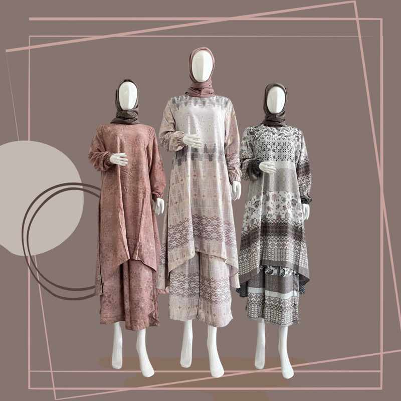 Jual Shafa Set Ethnica Baju Muslim Raya (free hijab) | Shopee Indonesia