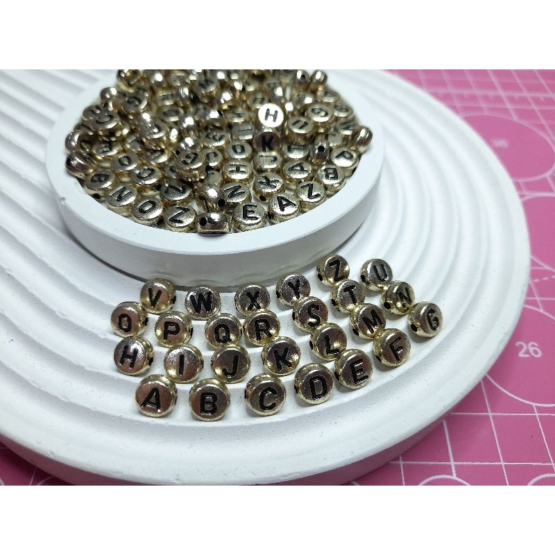 Jual Mote Alphabet Huruf dan Angka Bentuk Bulat dan Bunga | Shopee ...