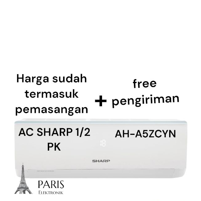Jual AC SHARP 1/2 PK AH-A5ZCY INCLUDE PASANG (AREA CILEGON MERAK ANYER SERANG) | Shopee Indonesia