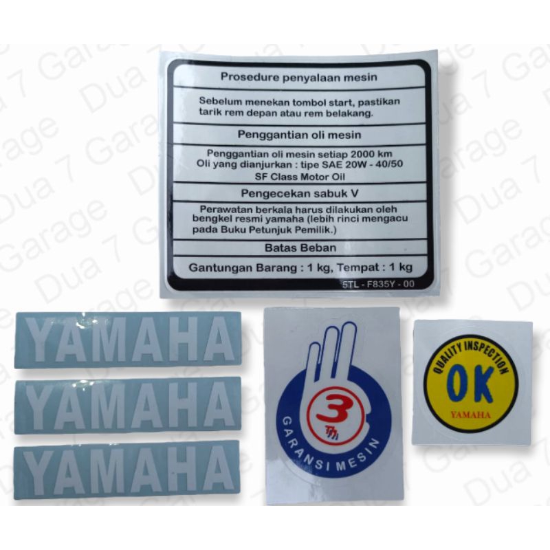 Jual stiker sticker gambar lis prosedur garansi 3 tahun yamaha mio ...