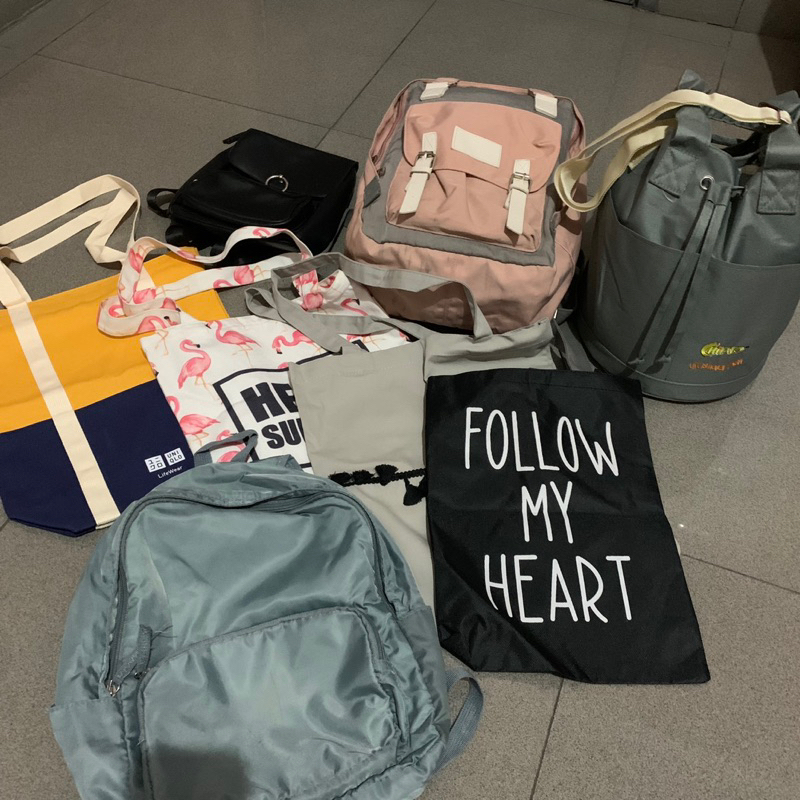 Jual PRELOVED TAS MINISO UNIQLO RANSEL MINISO TOGBAG MINISO | Shopee ...