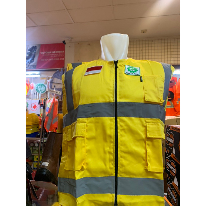 Jual Rompi Safety Bahan American Drill + Logo bendera dan K3 | Shopee ...