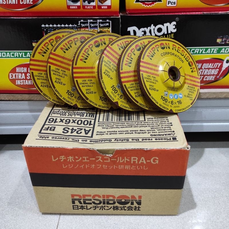 Jual NIPPON RESIBON GRINDING WHEEL 4" X 6 MATA GERINDA POLES BESI 100 X ...