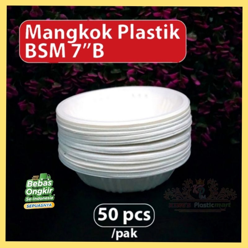 Jual Mangkok Plastic Bsm 7"B (1 Pack = 50 Pcs) | Shopee Indonesia