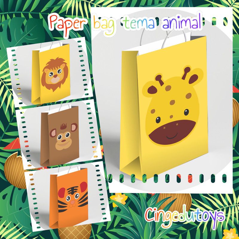 Jual NEW Paper bag/ goodie bag / jeerapah singa monyet harimau Tas ...