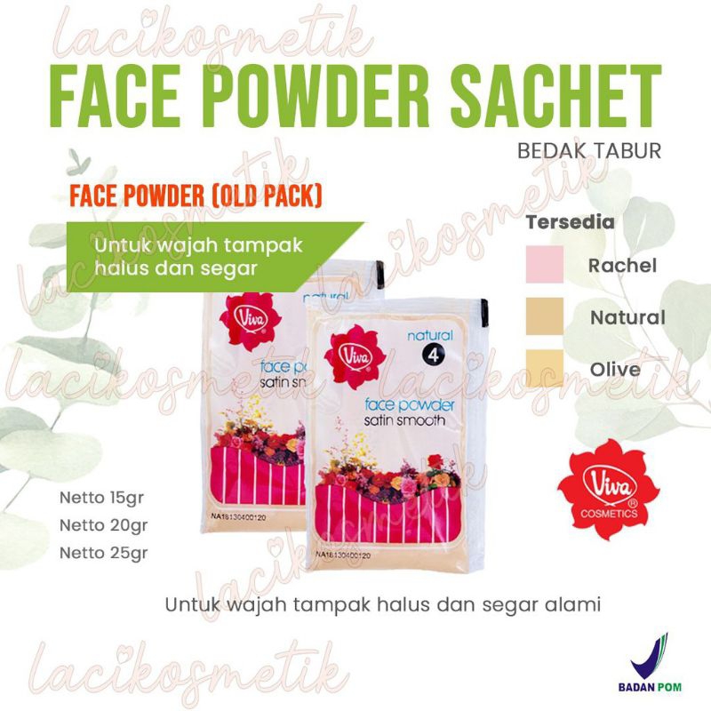 Jual VIVA FACE POWDER SACHET - BEDAK TABUR BPOM ORIGINAL 25 G | Shopee ...