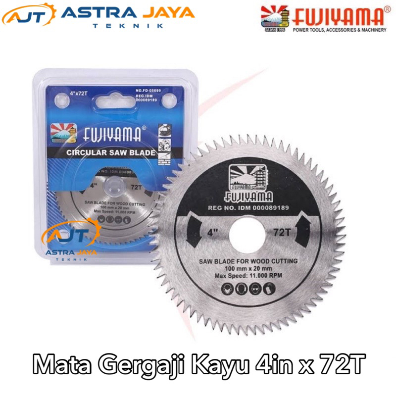 Jual FUJIYAMA Mata Gergaji Kayu Circular Saw 4 Inch x 72T / Mata Pisau ...